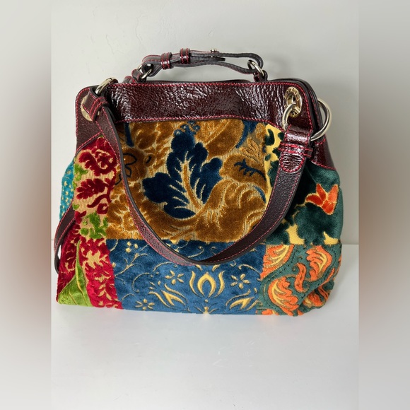 Etro | Bags | Etro Multicolor Paisley Velvet And Patent Leather ...